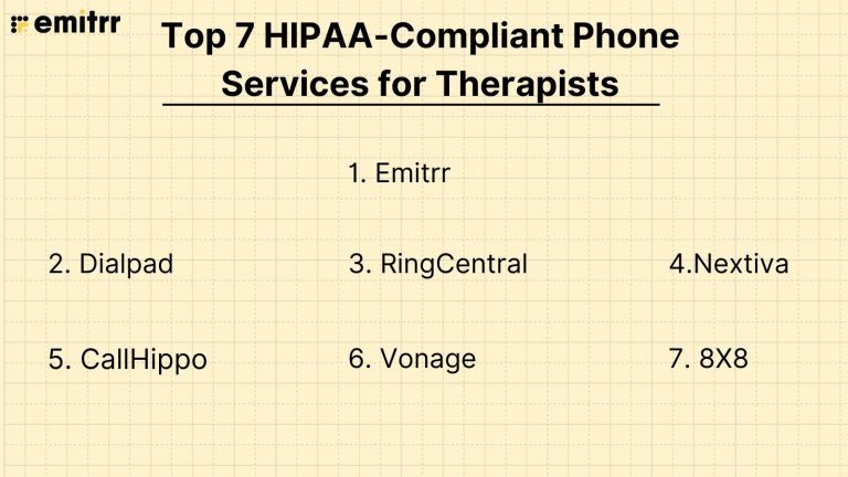 Top 7 HIPAA Compliant Phone Services for Therapists