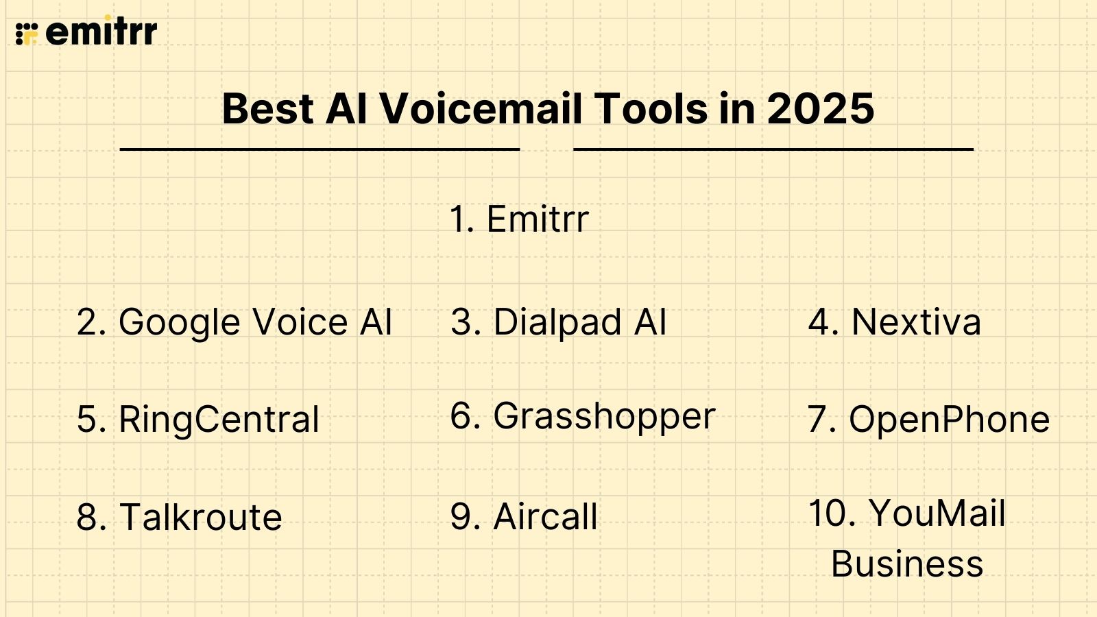 Top 10 AI Voicemail Platforms to Manage Missed Calls