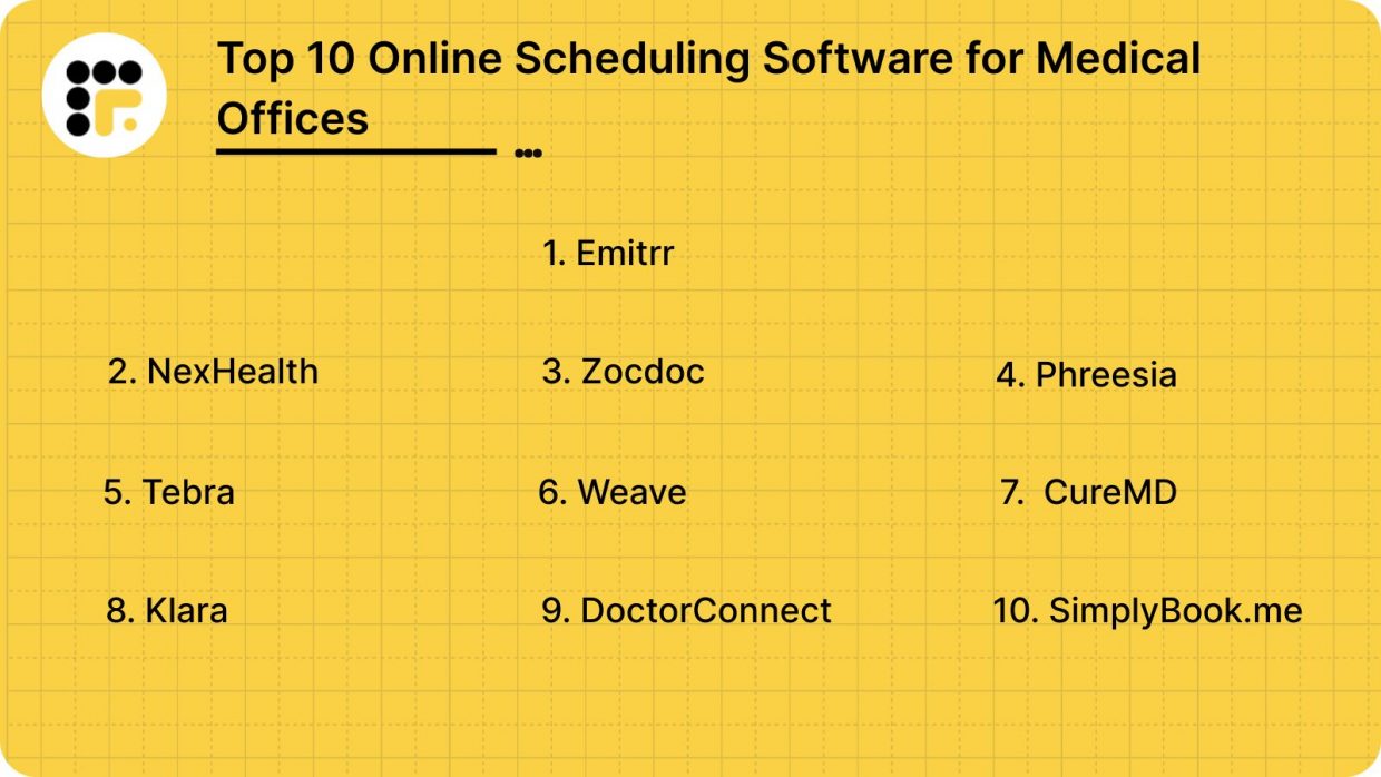 Top 10 Online Scheduling Software for Medical Offices